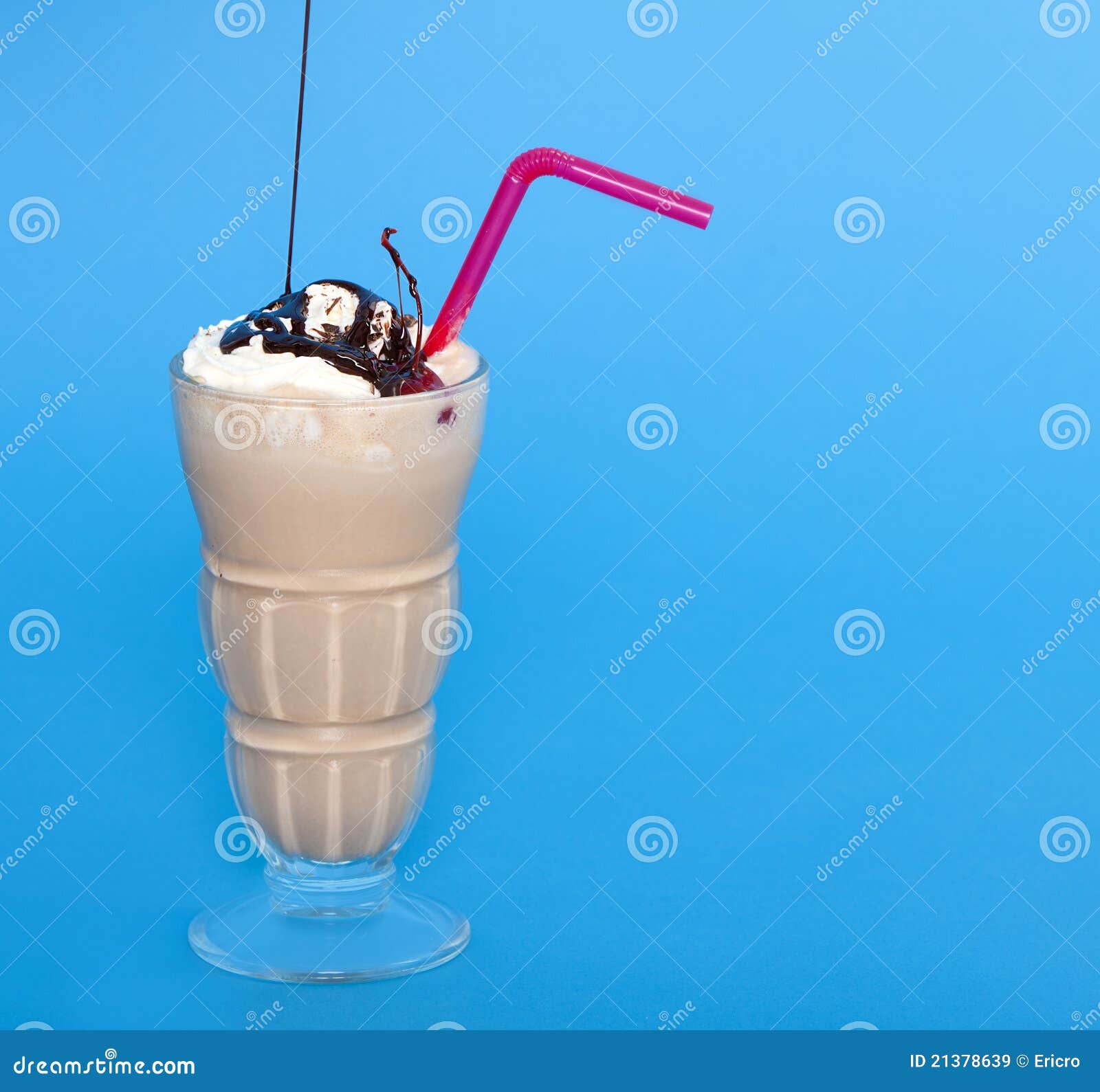 Chocolate Shake with a Drizzle of Chocolate Sauce Stock Image - Image ...