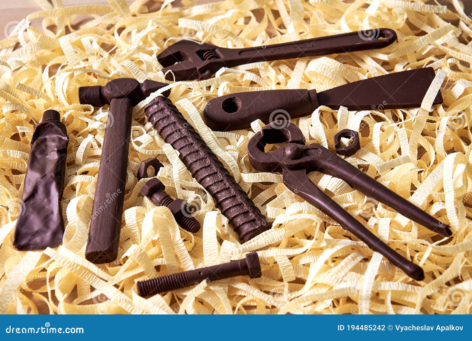 Chocolate in Shape of Tools Stock Photo - Image of decorative, cacao ...