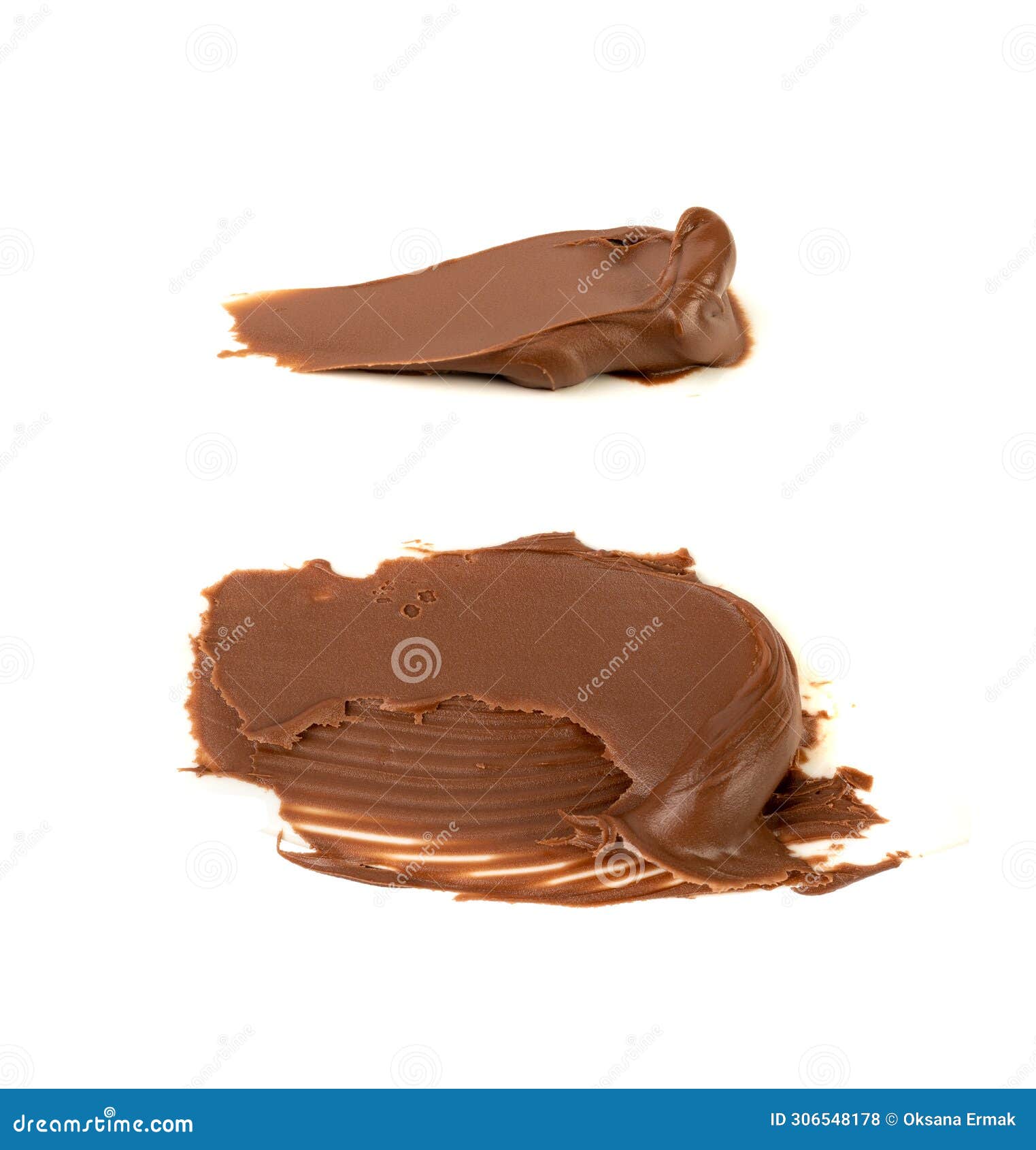 Chocolate Smear Isolated, Melted Chocolate Texture on White Background ...