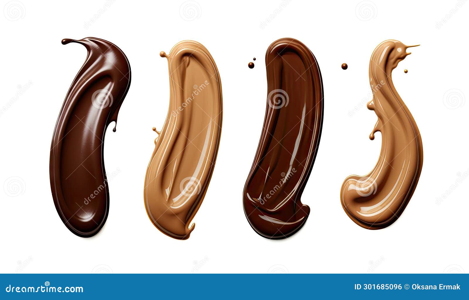 Chocolate Smear Isolated, Melted Chocolate Texture on White Background ...