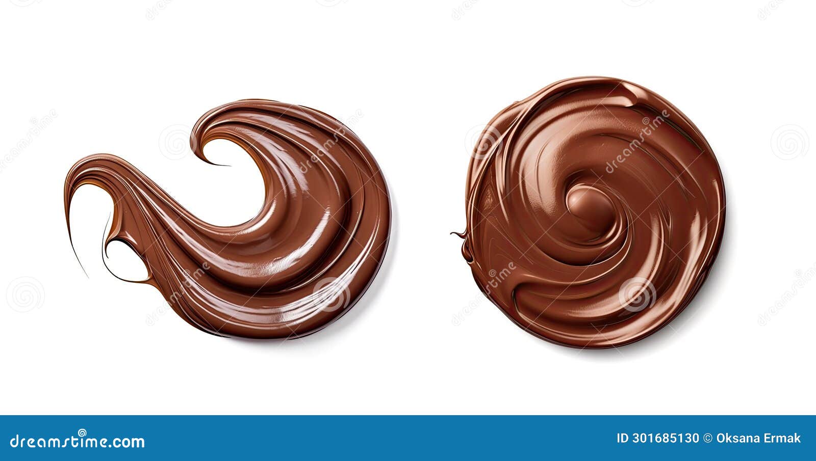 Chocolate Smear Isolated, Melted Chocolate Texture on White Background ...