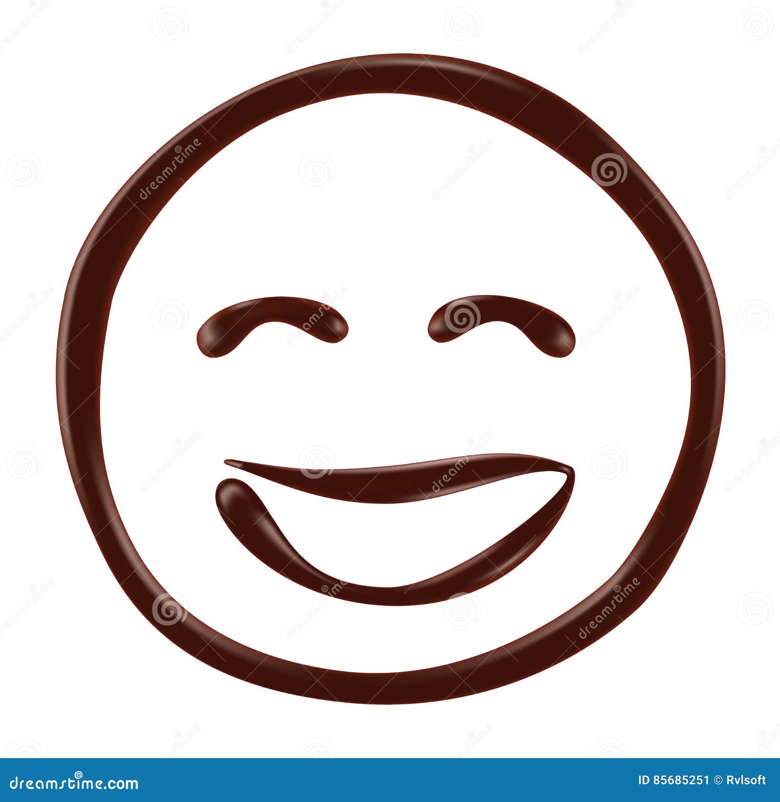 Chocolate Smiley Face On White Background Cartoon Vector ...