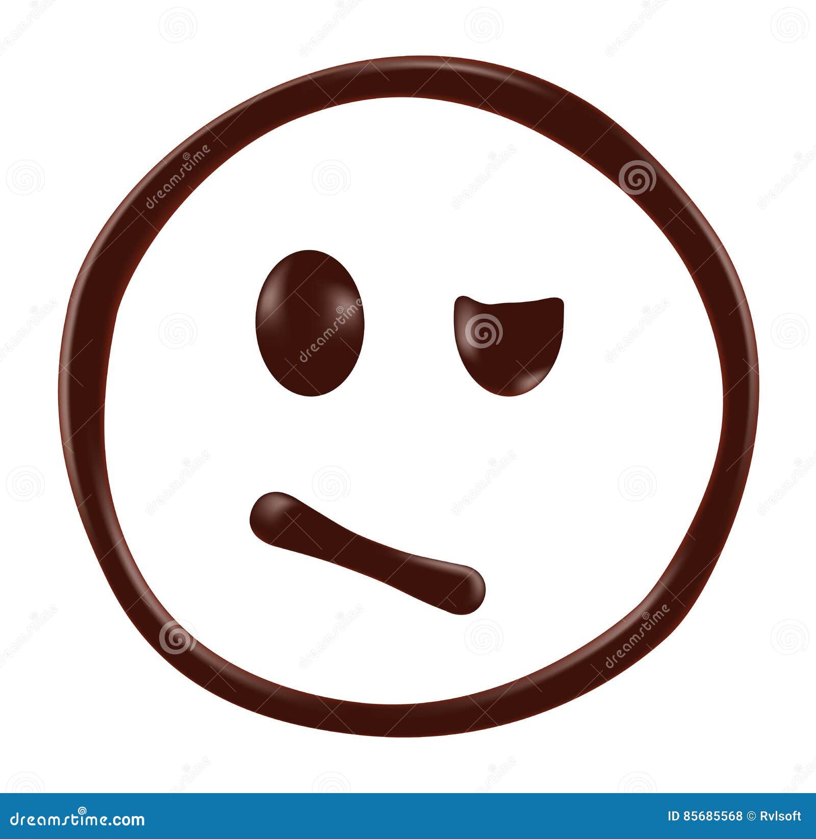 Chocolate Smiley Face On White Background Cartoon Vector ...