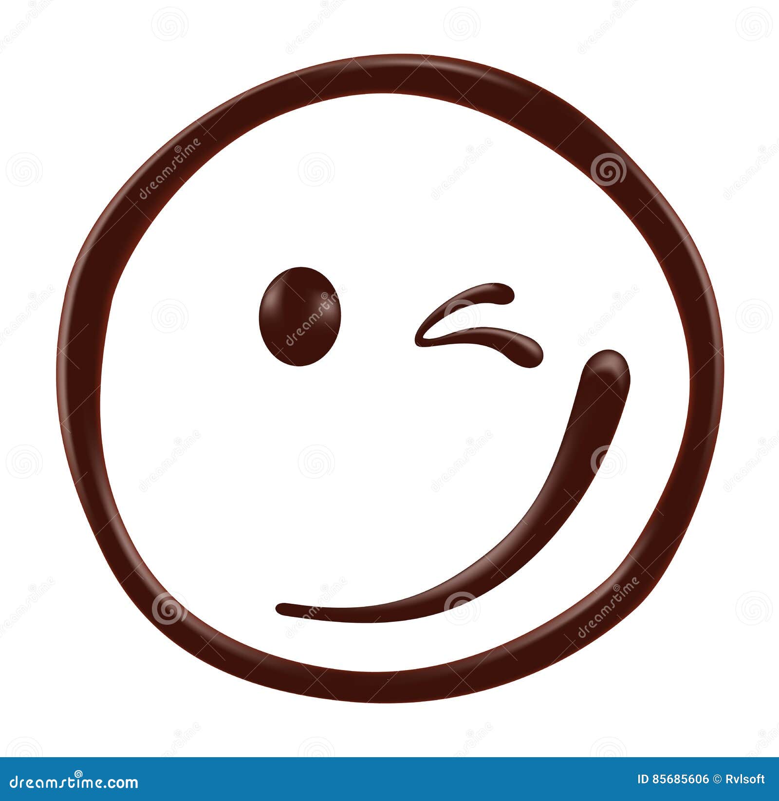 Chocolate Smiley Face On White Background Cartoon Vector ...