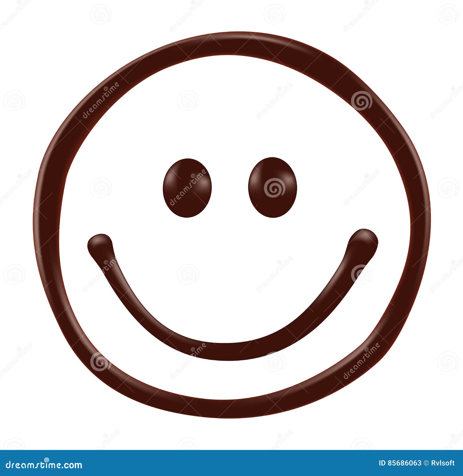 Chocolate Smiley Face On White Background Cartoon Vector ...