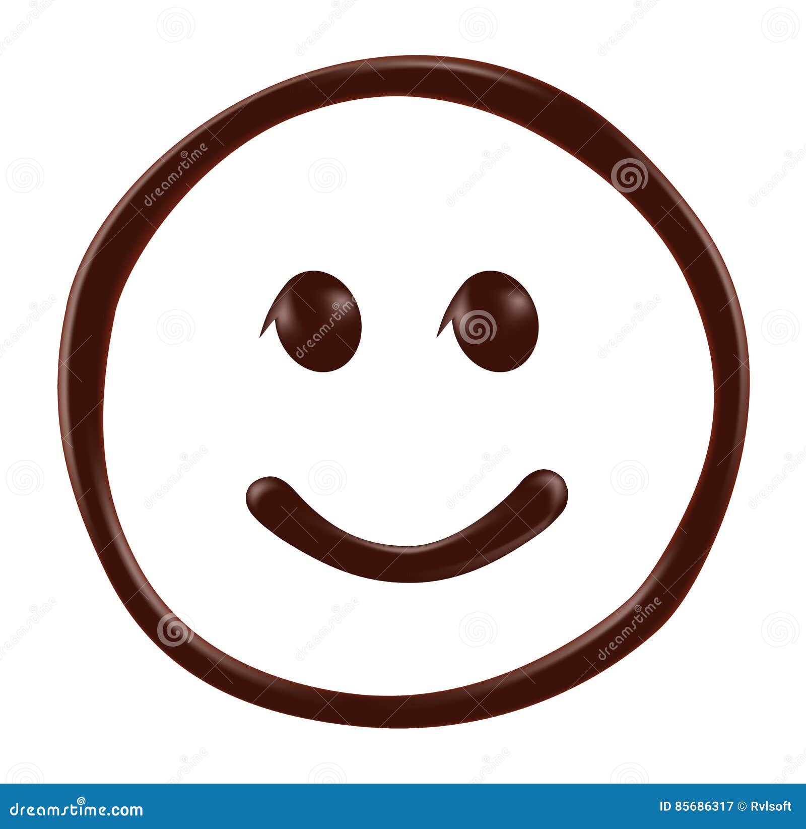 Chocolate Smiley Face On White Background Cartoon Vector ...