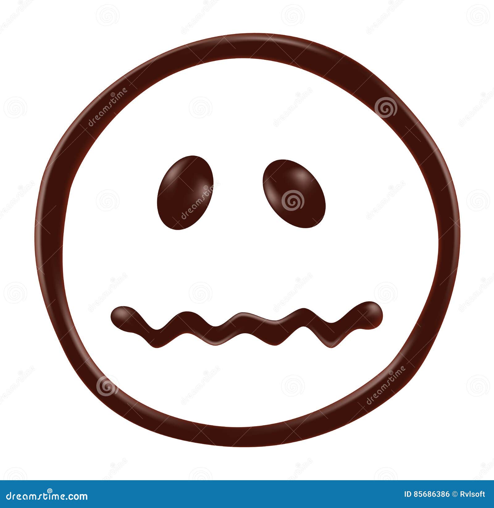 Chocolate Smiley Face On White Background Cartoon Vector ...