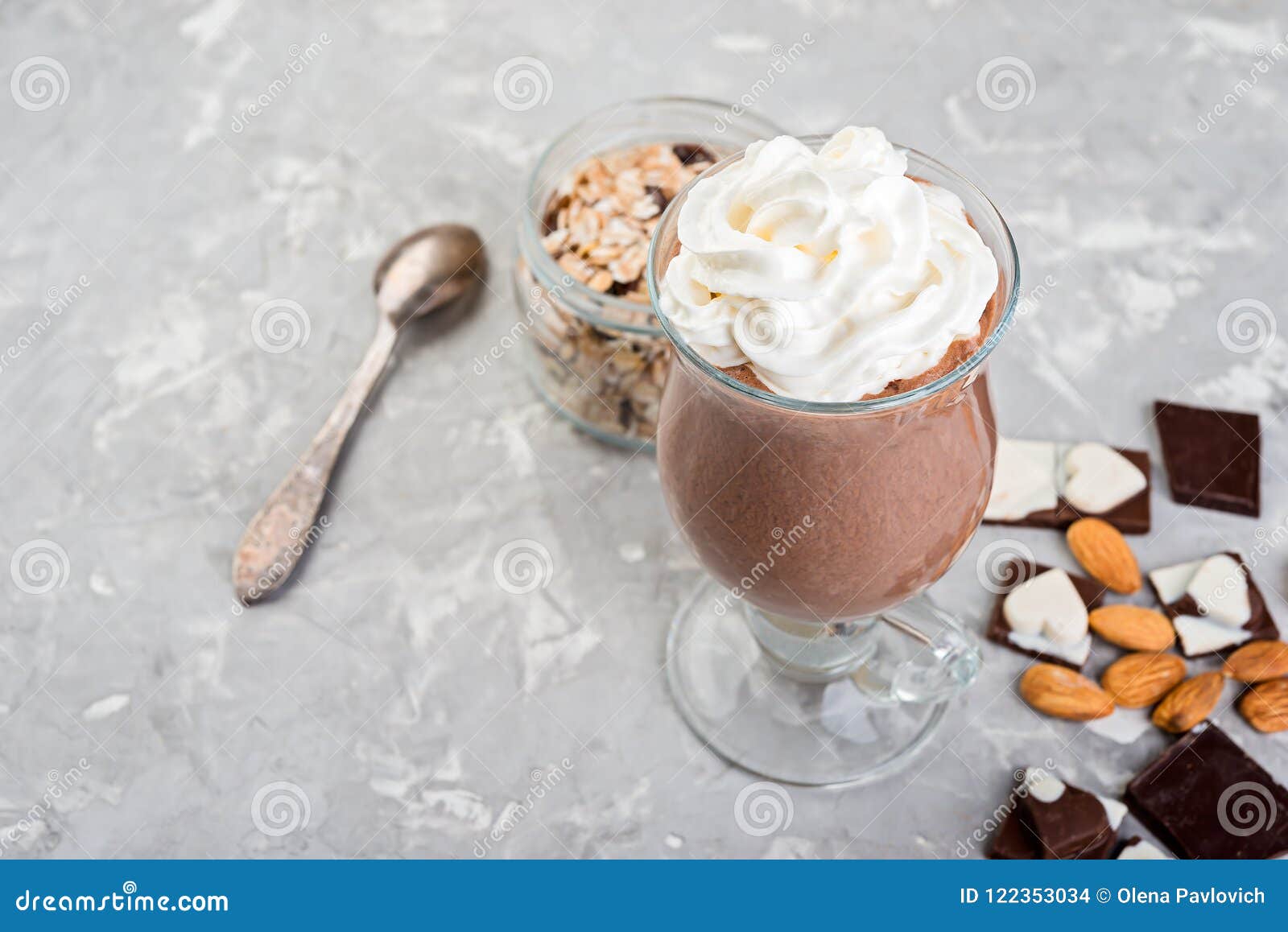 Chocolate Smoothie with Nuts Stock Photo - Image of dessert, brown ...