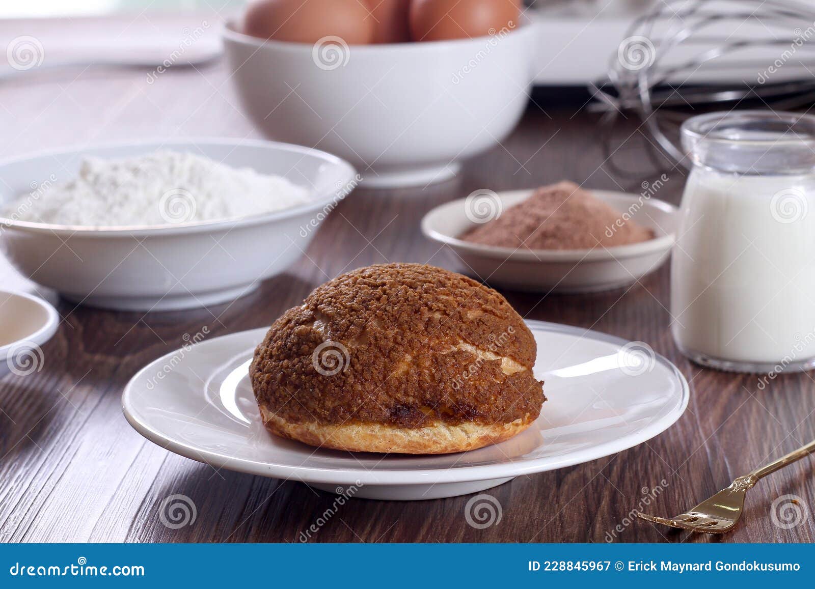 Chocolate Soes Cake with Ingredient Stock Image - Image of sweet, food ...