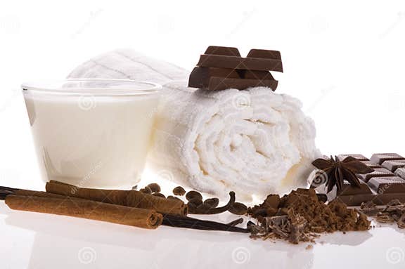 Chocolate spa stock image. Image of care, liquid, cinnamon - 4186755