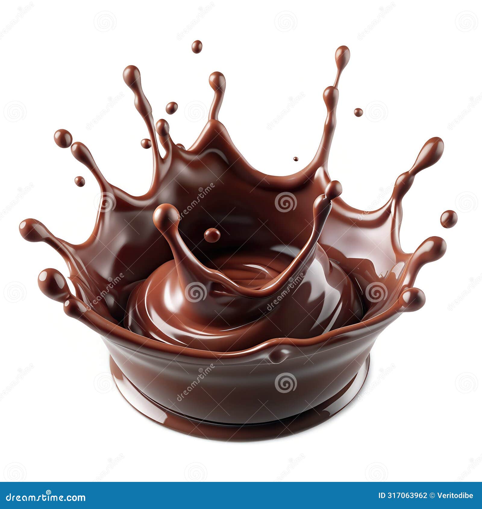 Chocolate Spalsh Isolated for Packaging Design. White Background. .AI ...