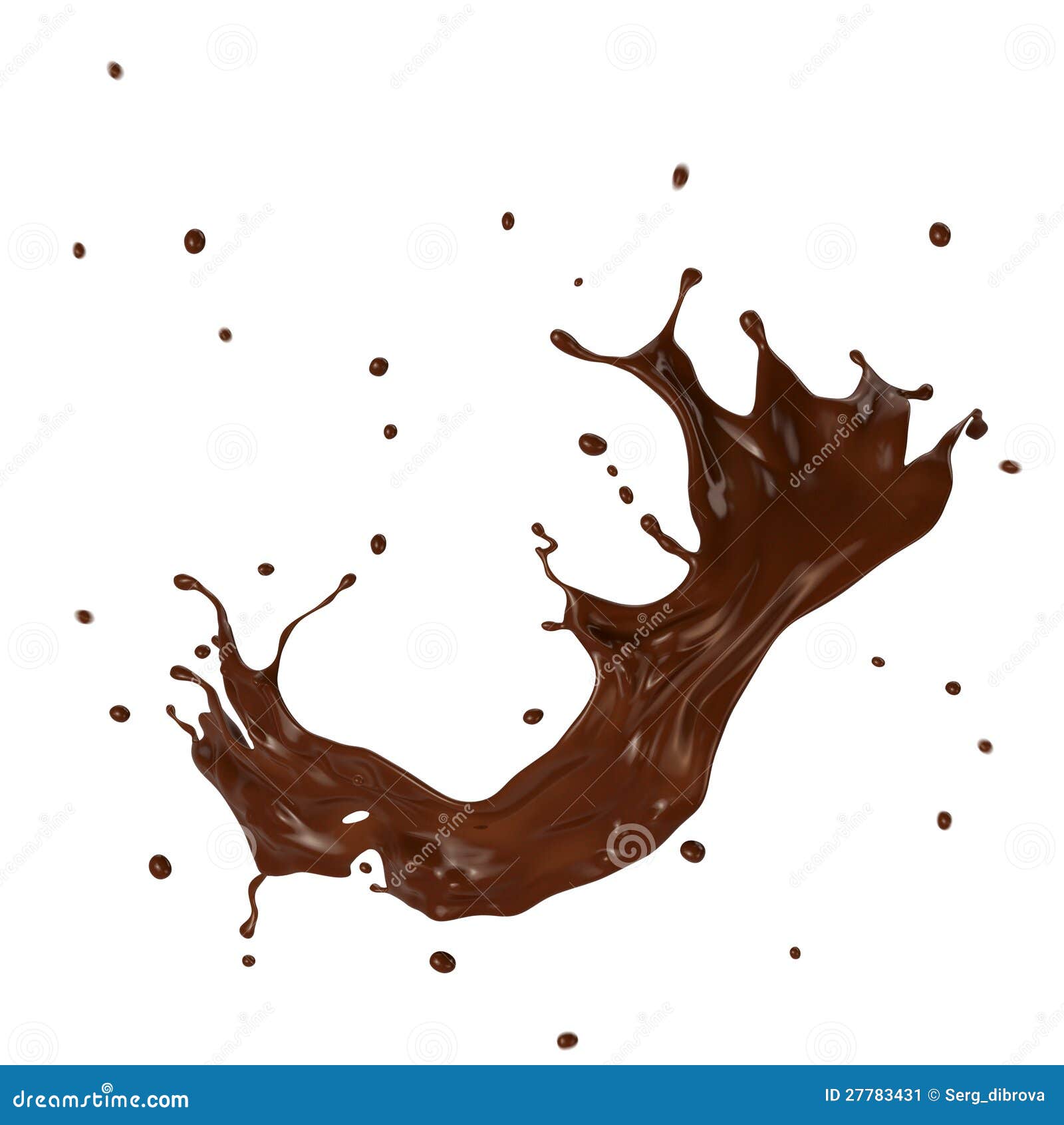 Chocolate Splash Isolated On Background, Include Clipping Path. 3d ...