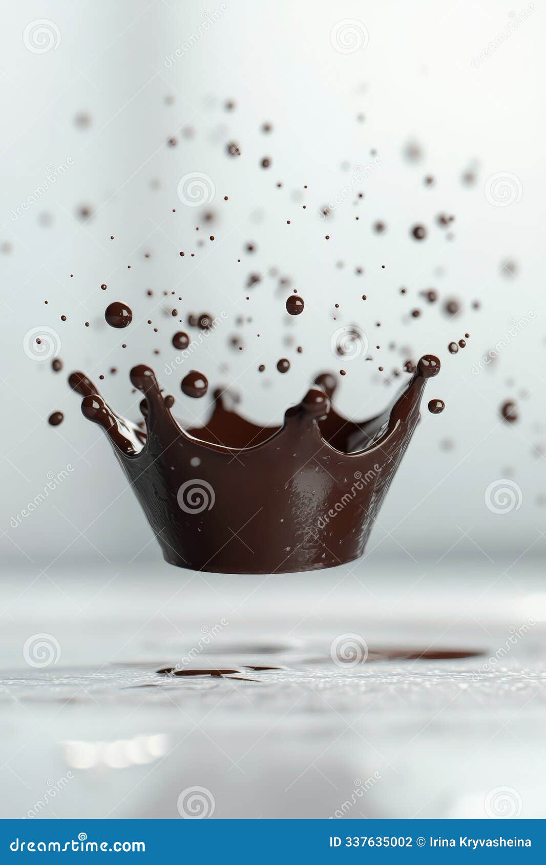 Chocolate Splash Captured in Detail Over a Smooth Surface during ...