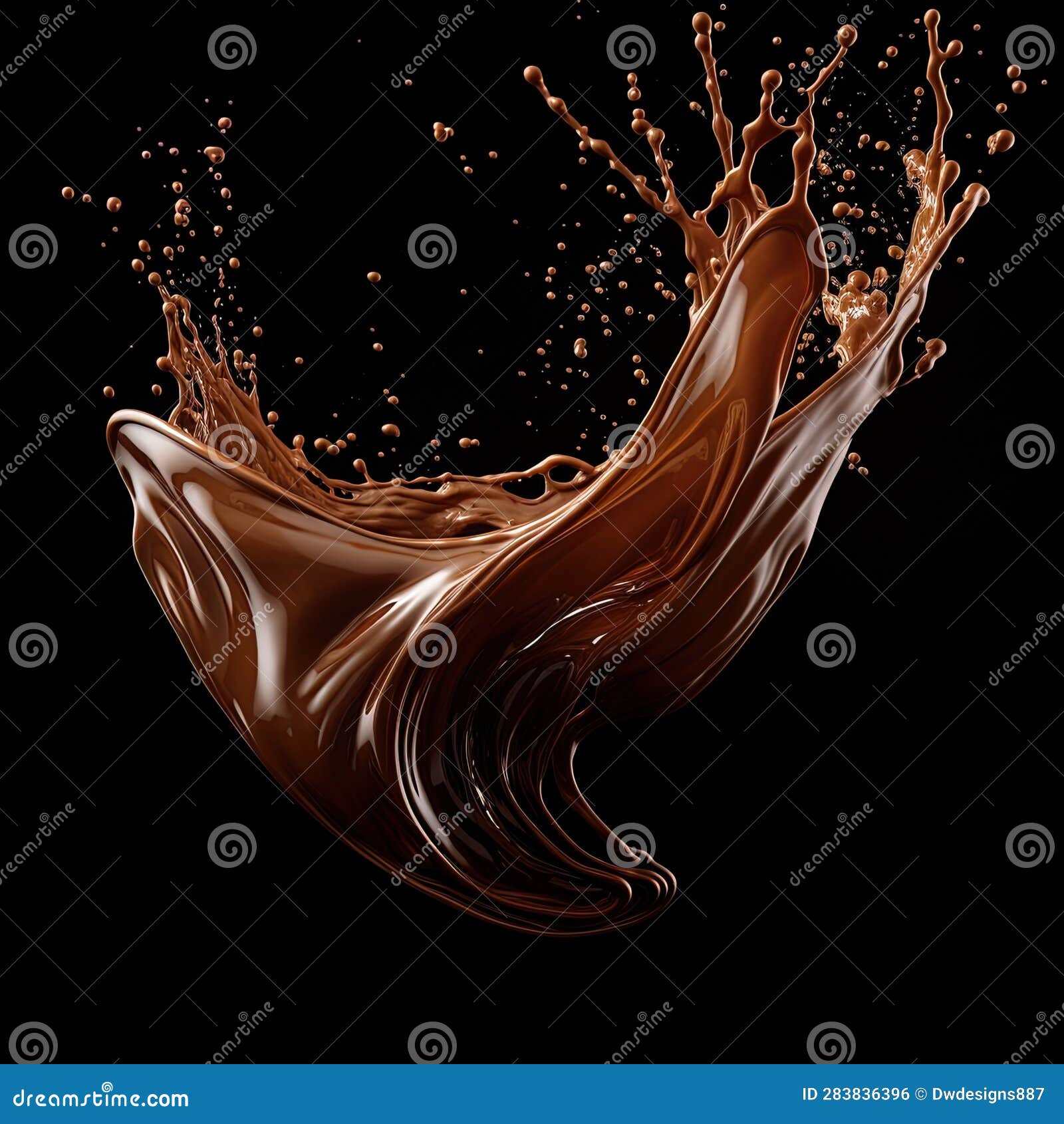 Chocolate splash. stock illustration. Illustration of advertising ...