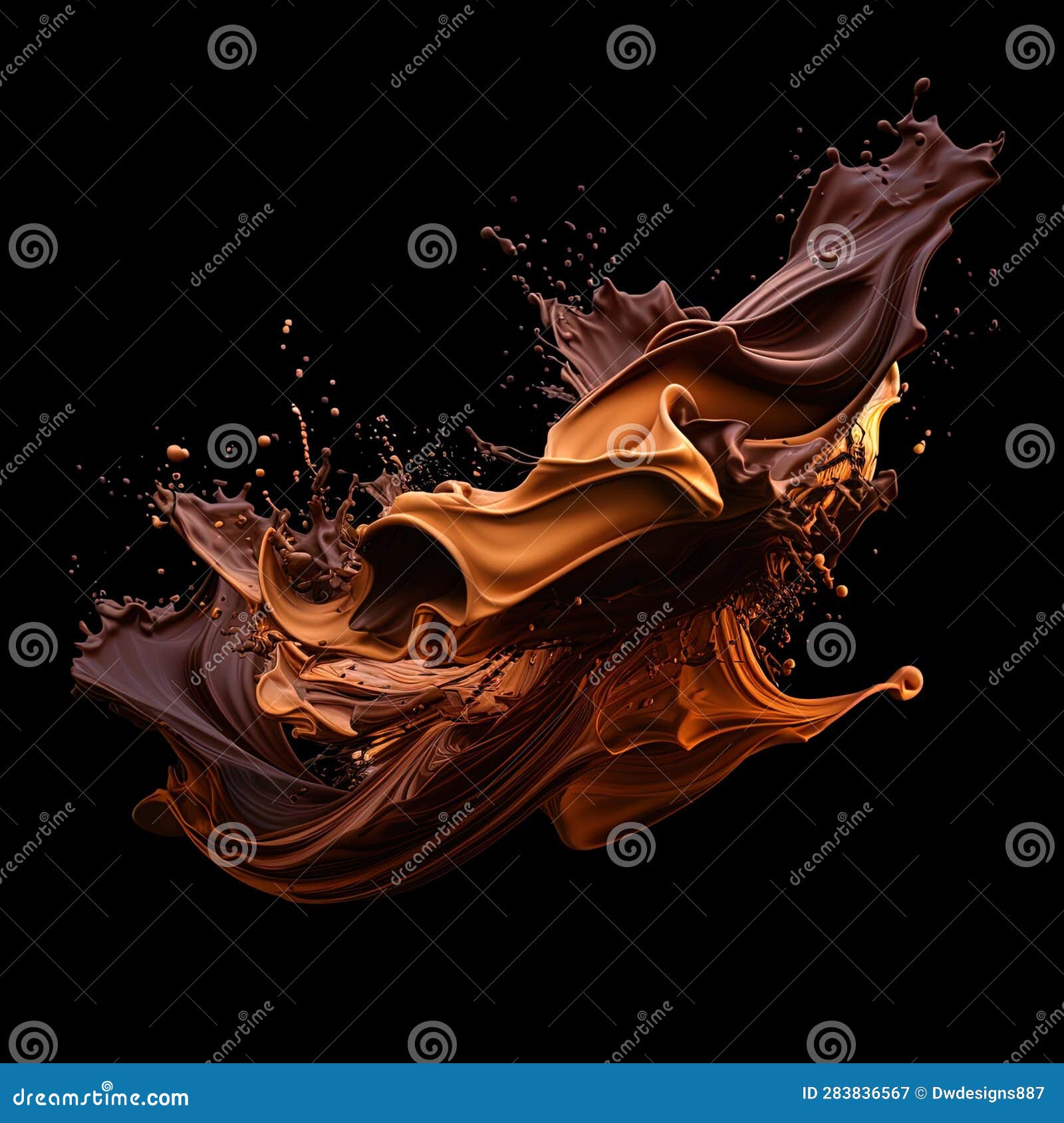 Chocolate splash. stock illustration. Illustration of iron - 283836567