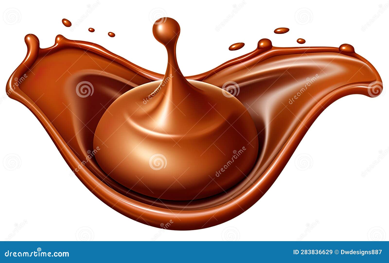 Chocolate splash. stock illustration. Illustration of dripping - 283836629