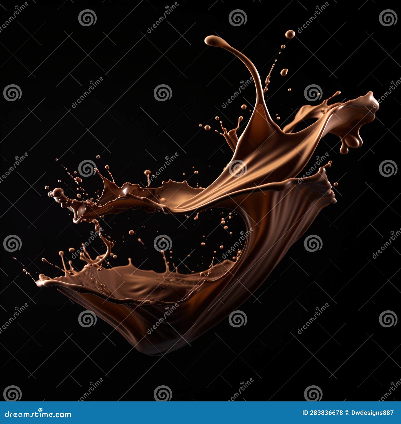 Chocolate splash. stock illustration. Illustration of sweet - 283836678