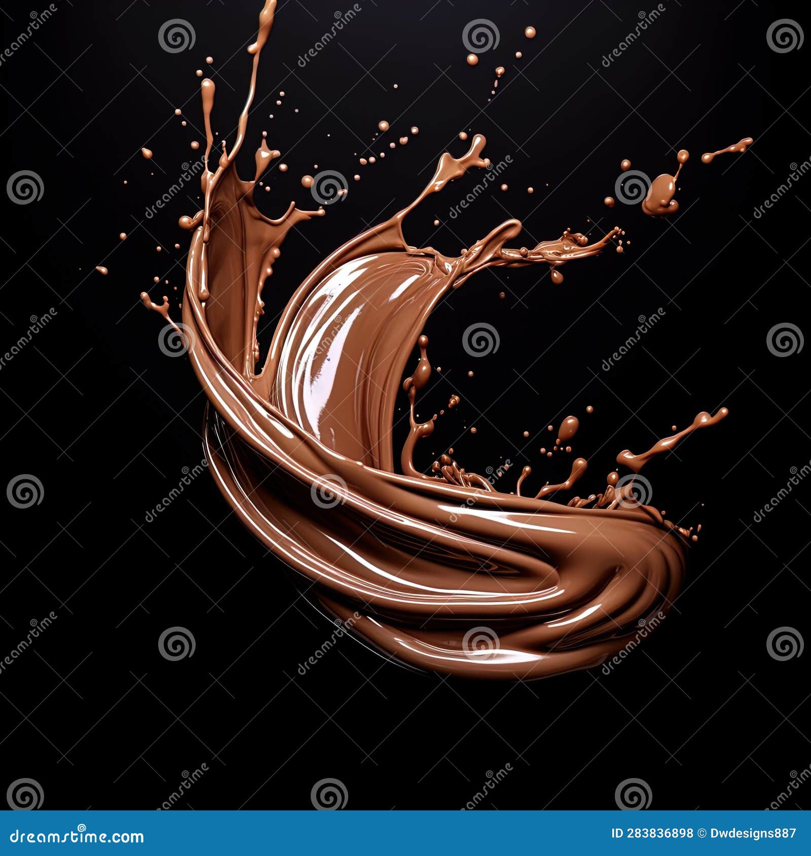 Chocolate splash. stock illustration. Illustration of lighting - 283836898