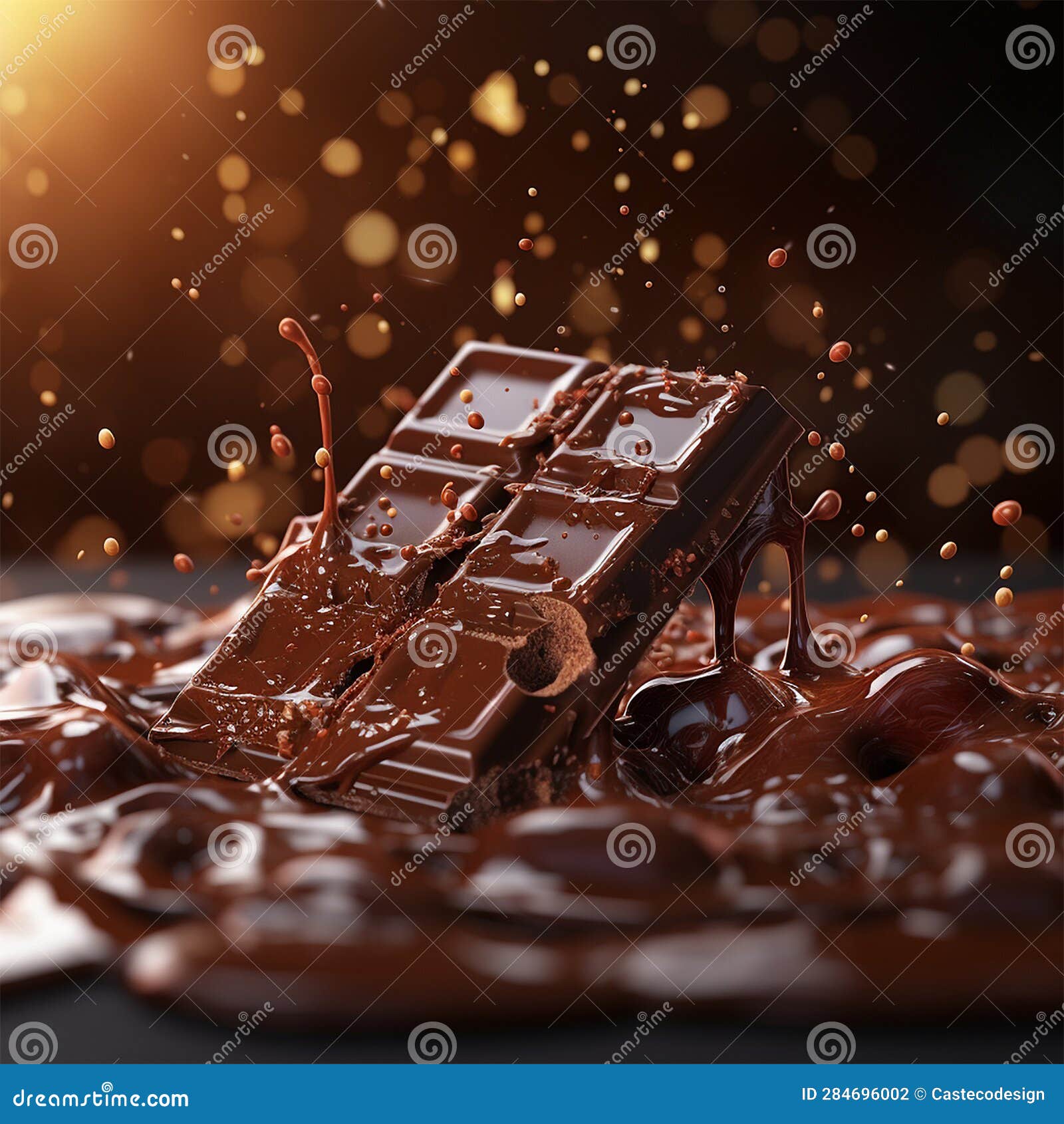 Chocolate Splash Close Up Generated by AI Stock Illustration ...