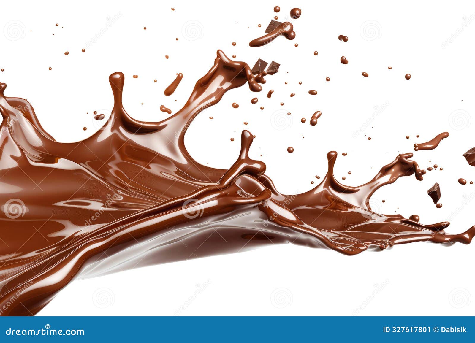 Melted Chocolate Splash with Droplets, Close Up Stock Image - Image of ...