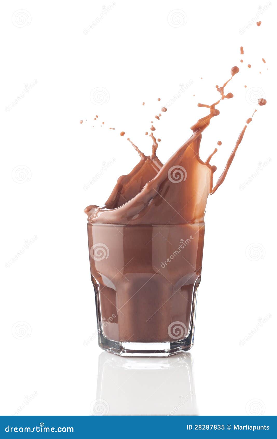 Chocolate Splash in a Glass Stock Image - Image of milkshake, sugar ...