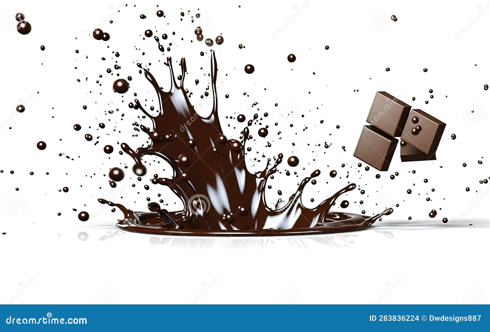 Chocolate splash. stock illustration. Illustration of brand - 283836224