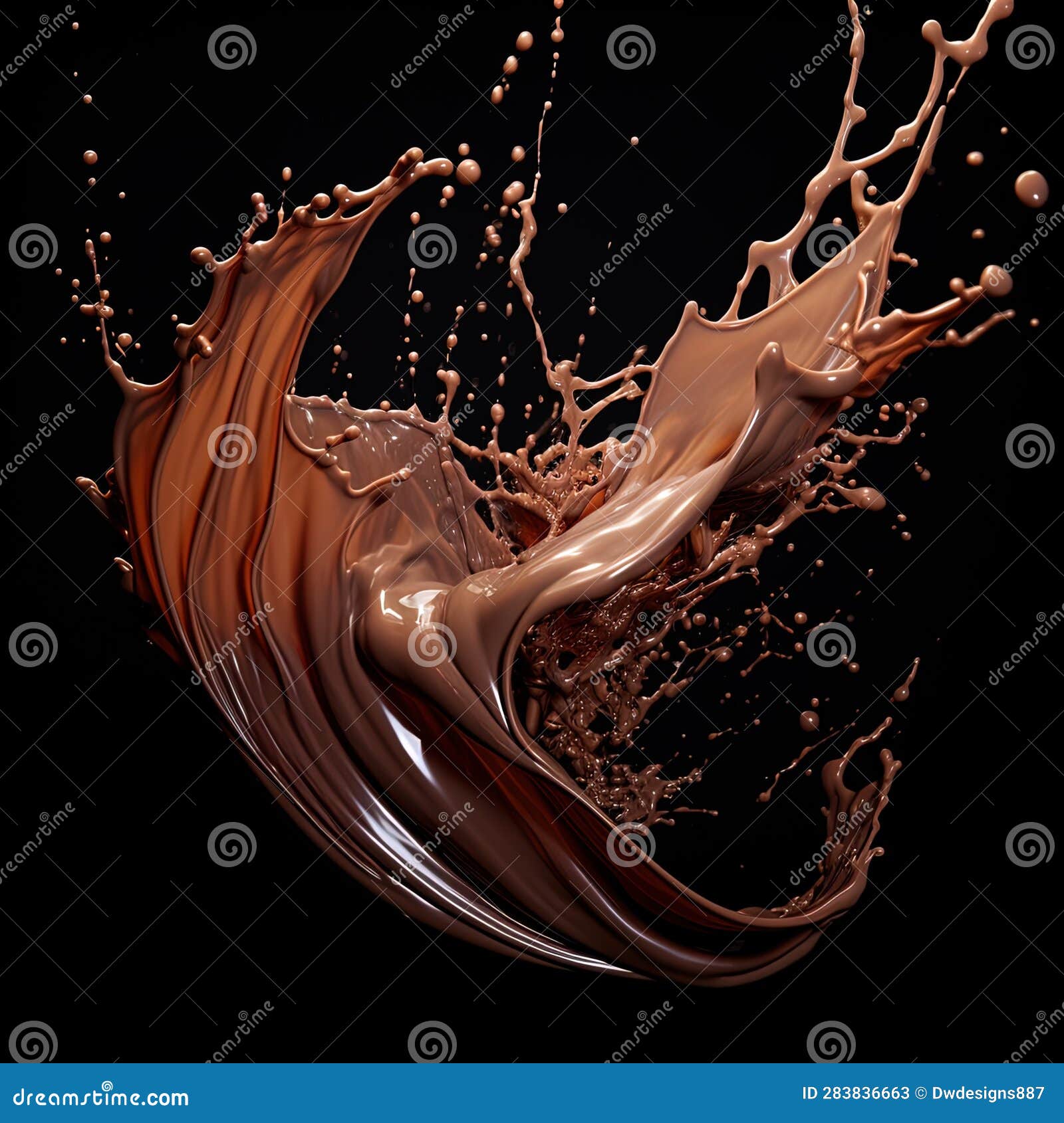 Chocolate splash. stock illustration. Illustration of baking - 283836663