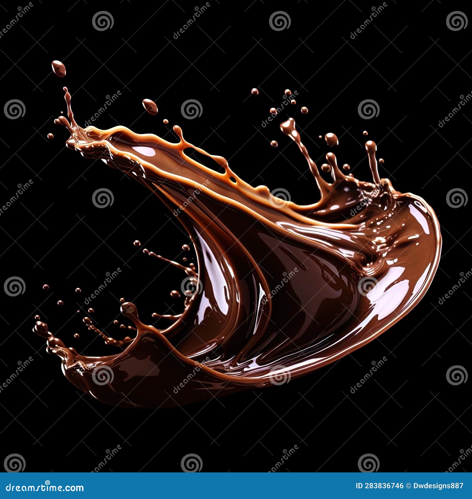 Chocolate splash. stock illustration. Illustration of design - 283836746