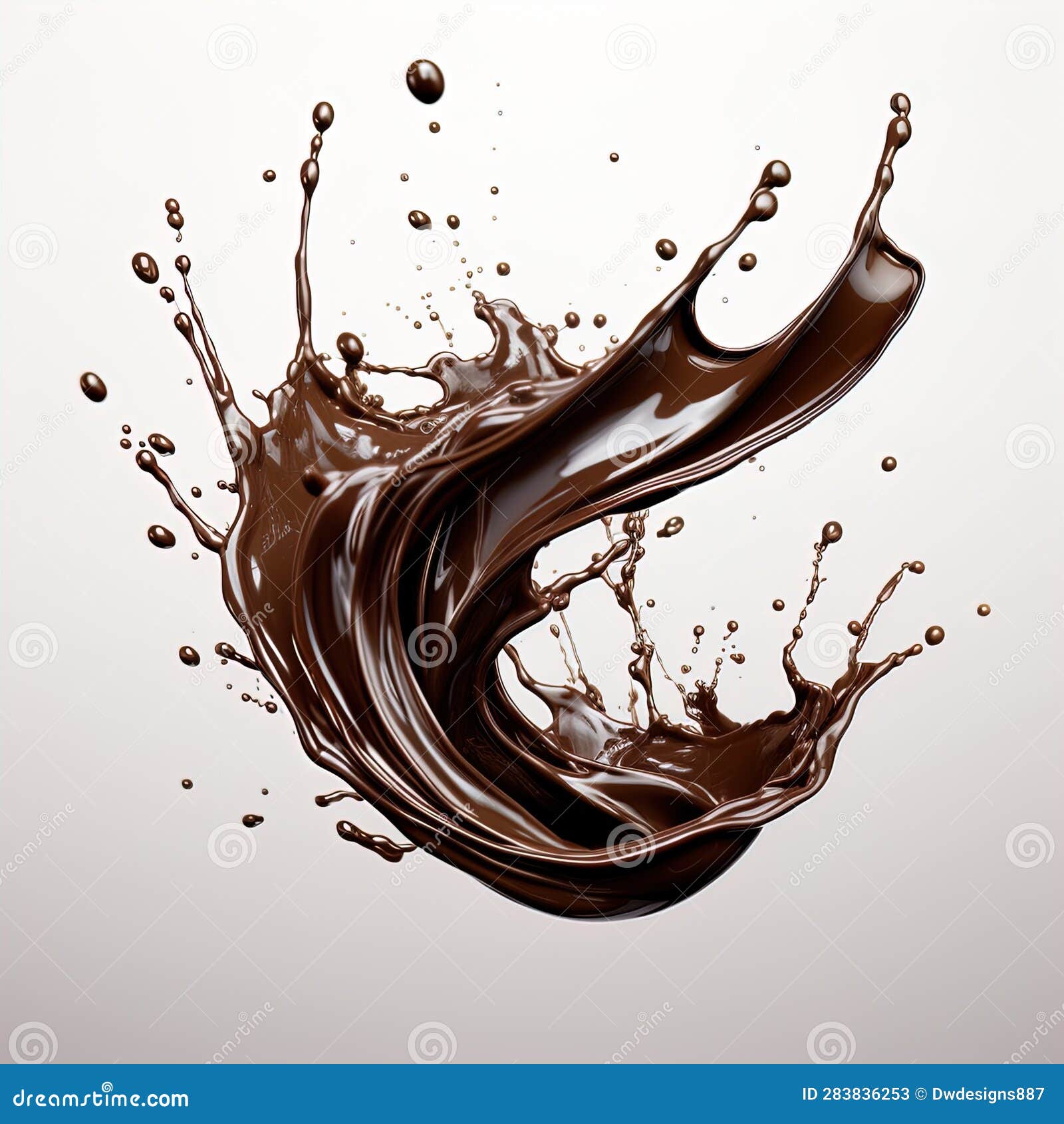 Chocolate splash. stock illustration. Illustration of dessert - 283836253