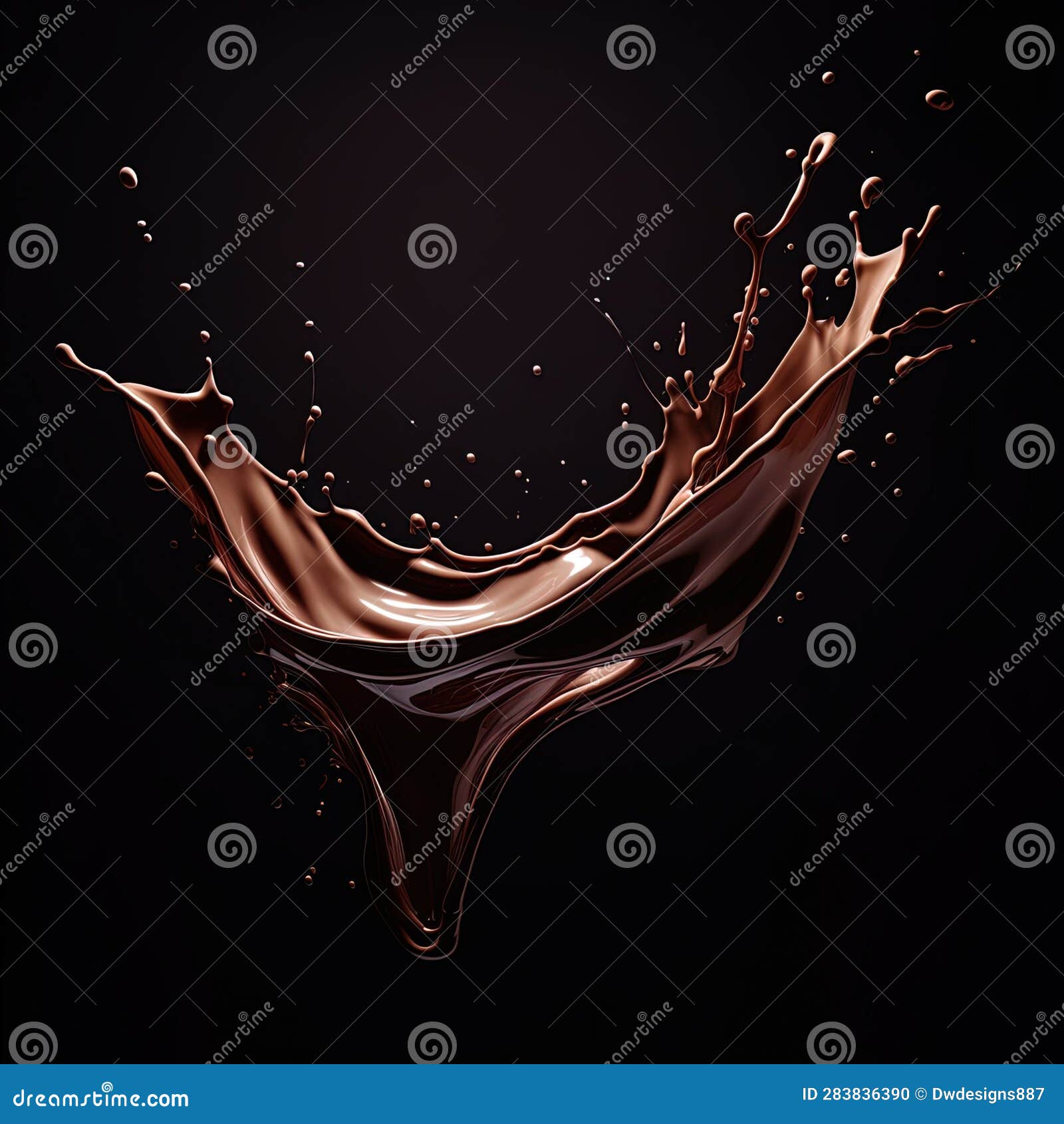 Chocolate splash. stock illustration. Illustration of sweet - 283836390
