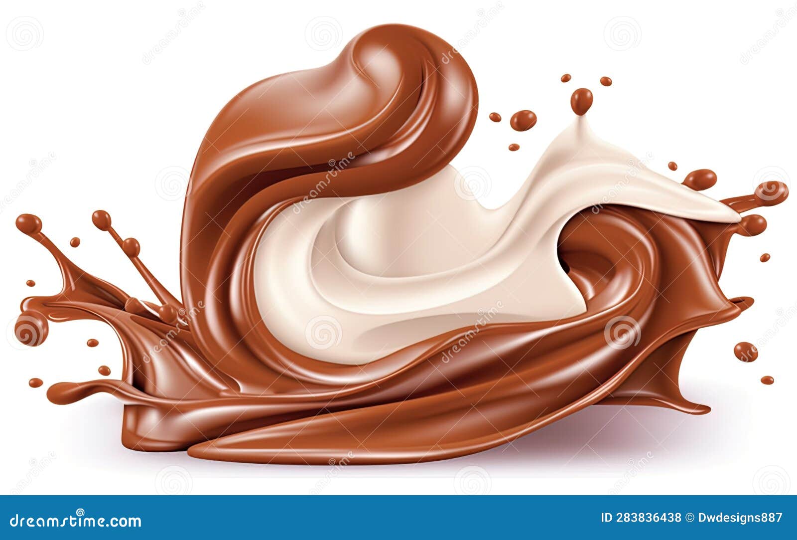 Chocolate splash. stock illustration. Illustration of brand - 283836438