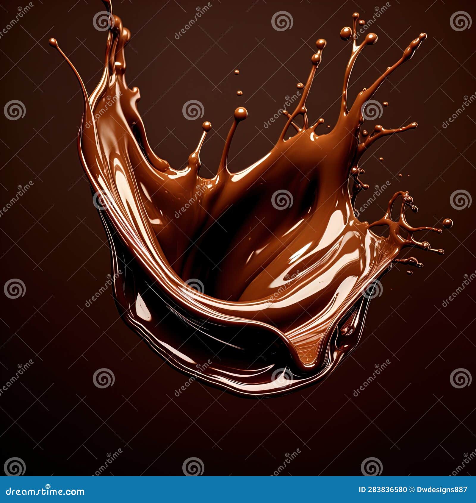 Chocolate splash. stock illustration. Illustration of delicious - 283836580