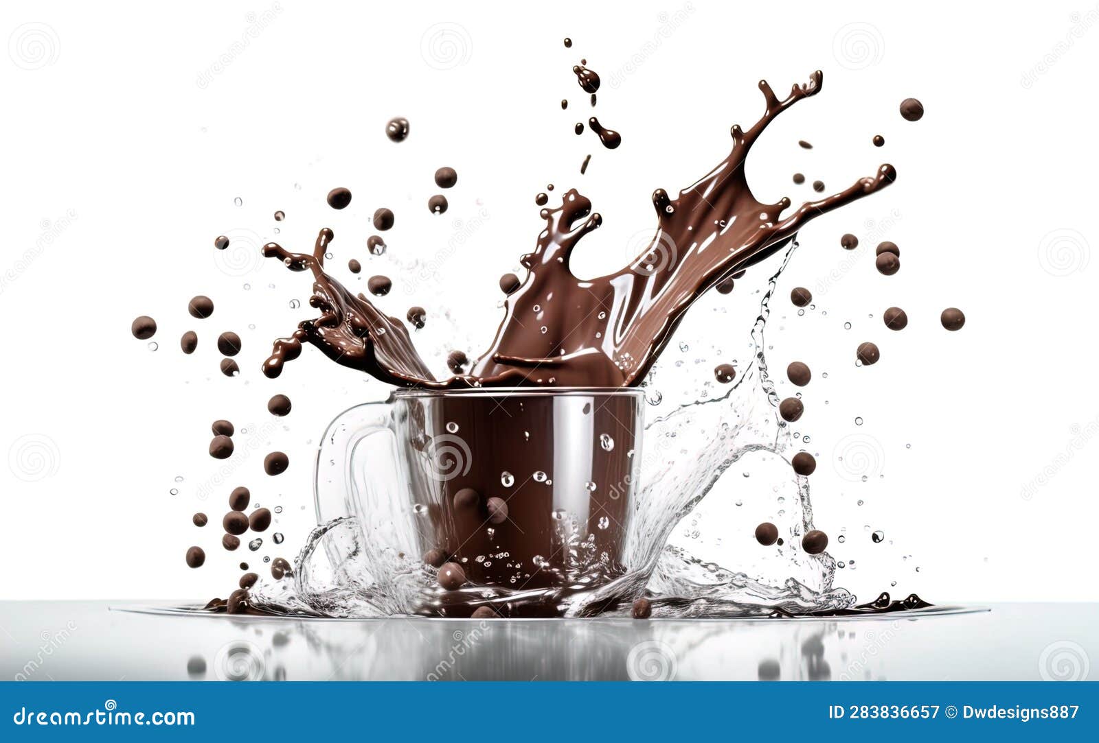 Chocolate splash. stock illustration. Illustration of brand - 283836657