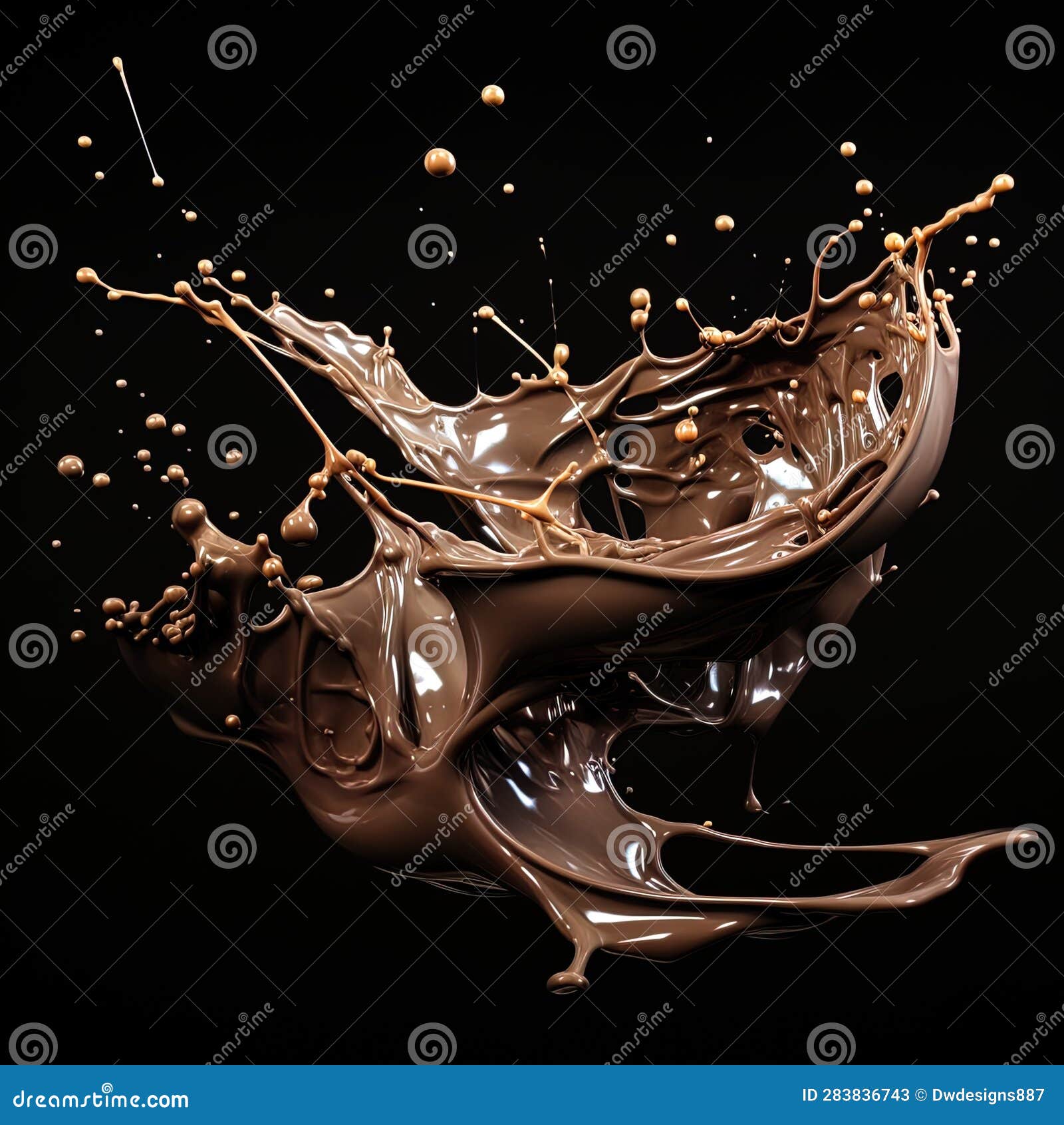 Chocolate splash. stock illustration. Illustration of food - 283836743