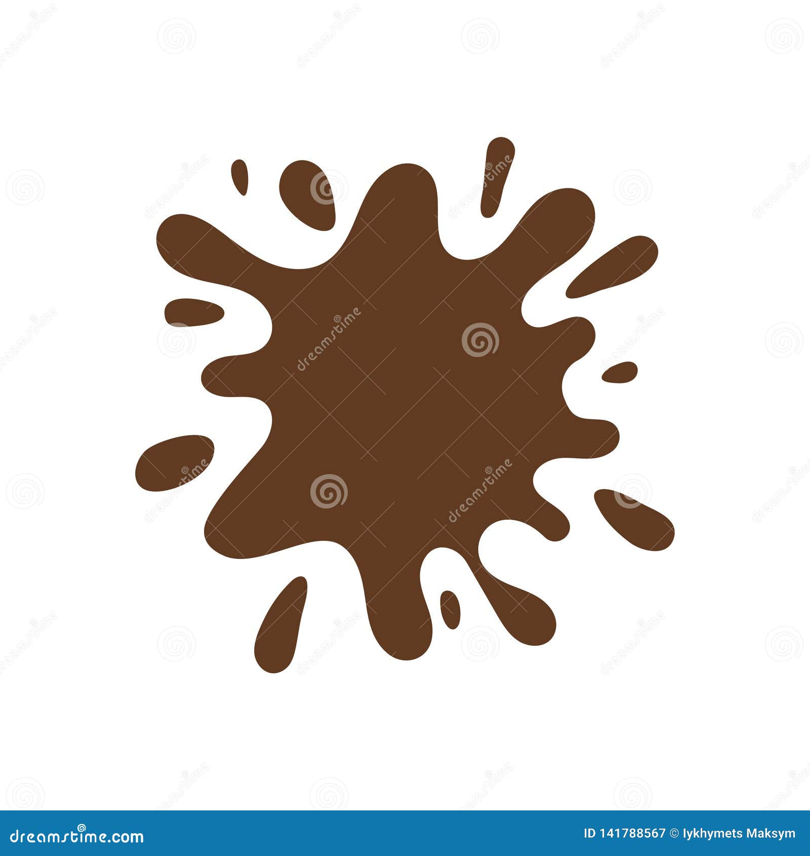 Chocolate Splash Icon Vector on White Background Stock Illustration ...