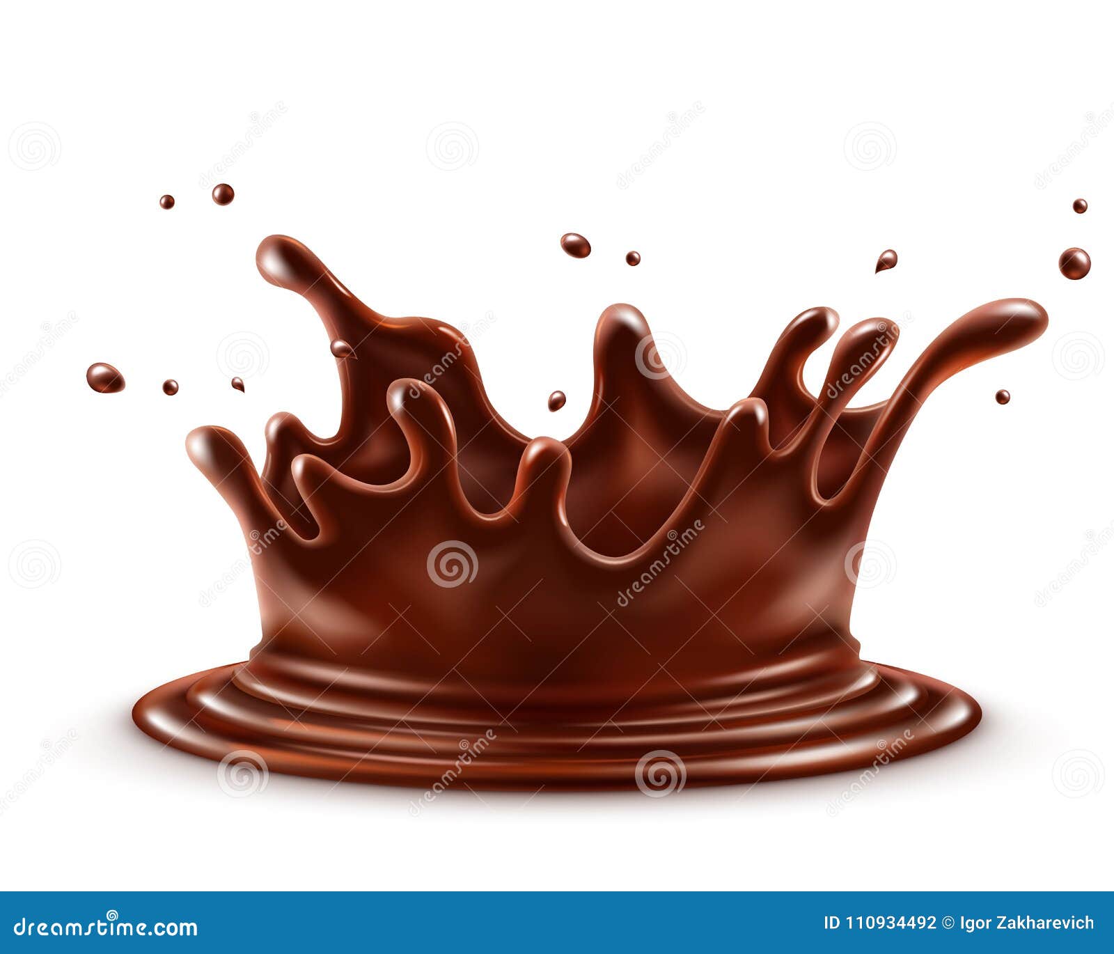 Chocolate Splash Isolated Vector Stock Illustration - Illustration of ...