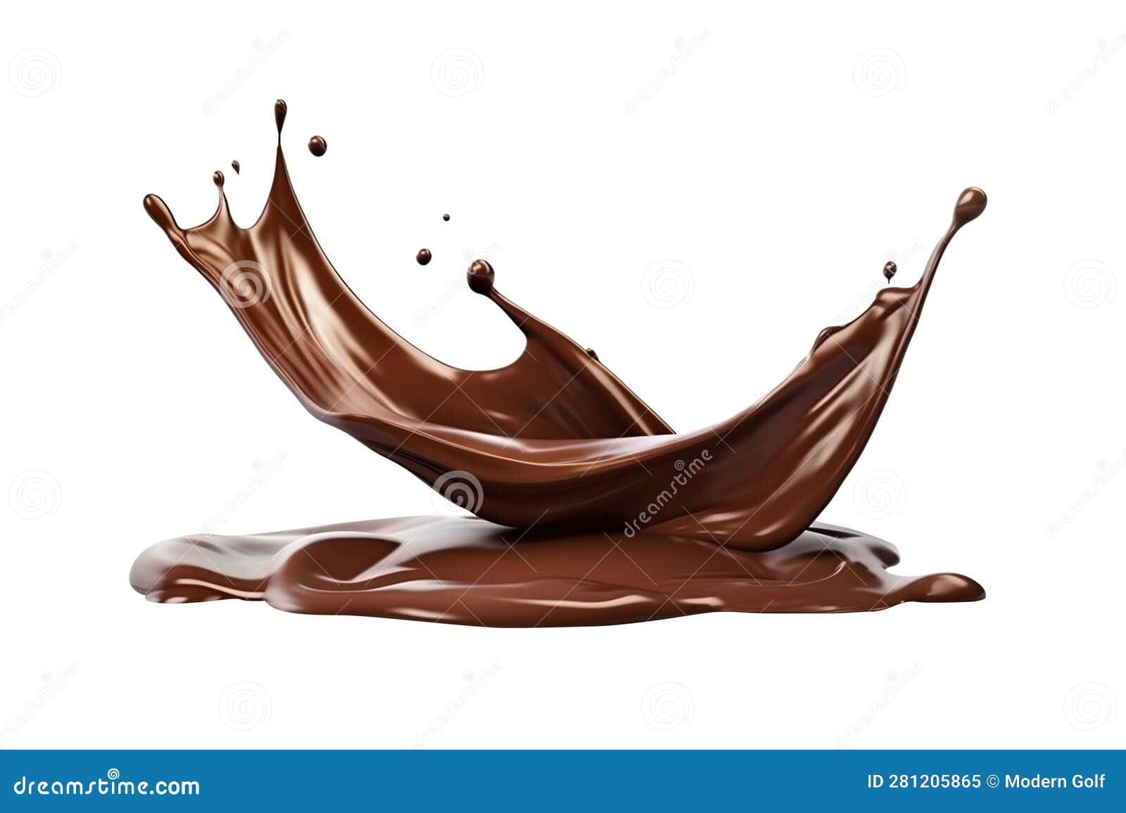 Chocolate Splash Isolated on White Background . AI Generated Stock ...