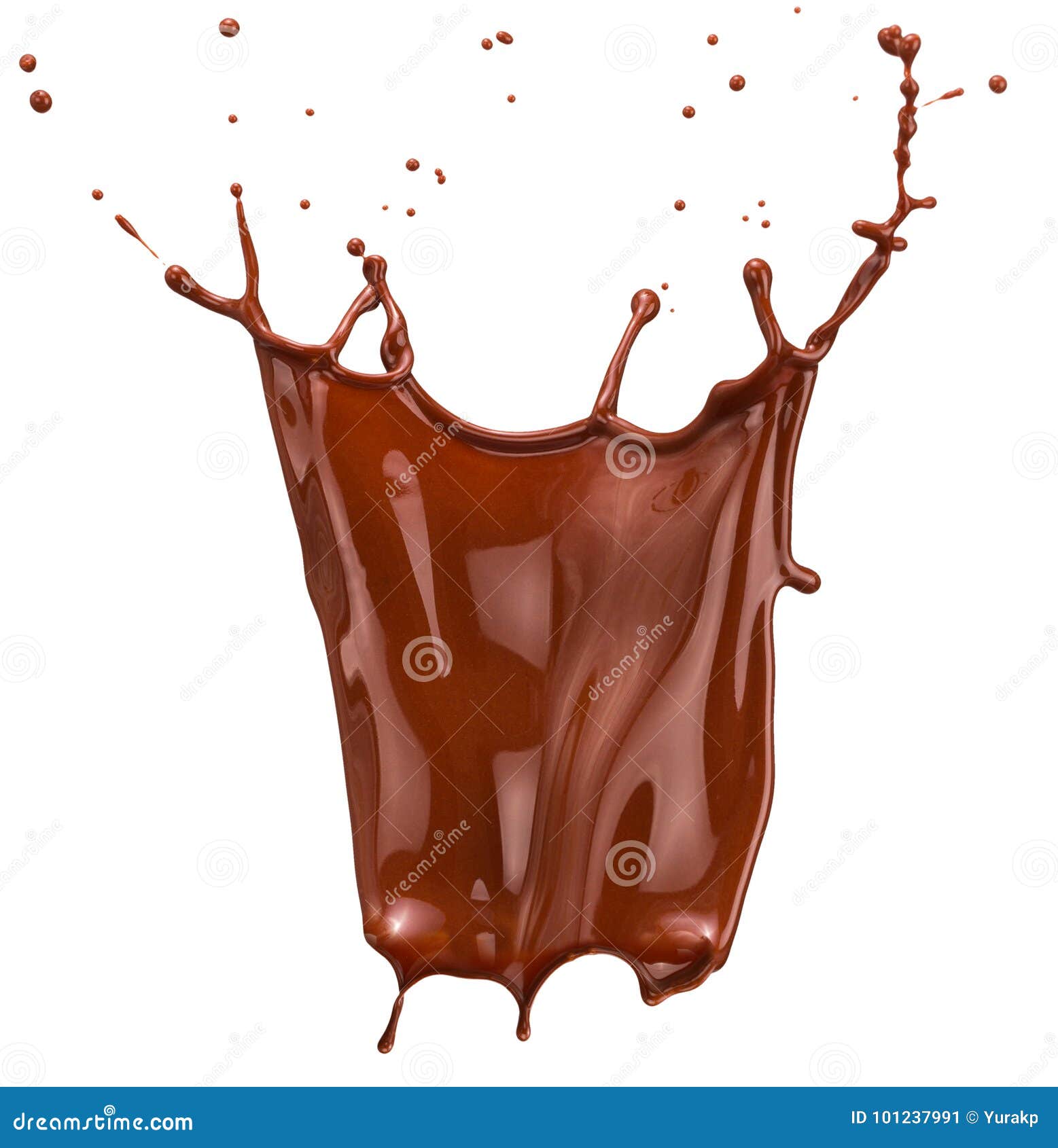 Chocolate Splash Isolated on a White Background Stock Illustration ...