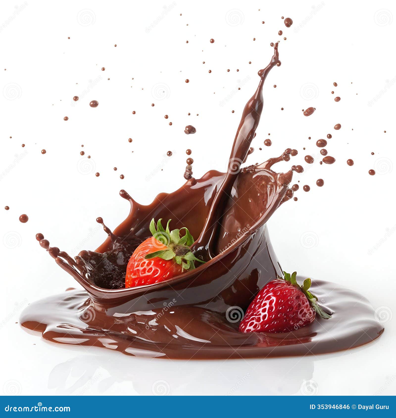 Chocolate Splash Isolated on White Background Stock Illustration ...