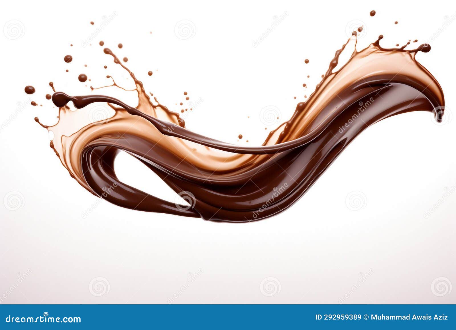 Chocolate Splash Isolated on White Background. Close Up of Chocolate ...