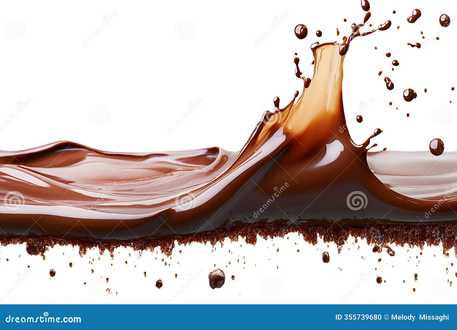Chocolate Splash Isolated on White Background Stock Illustration ...