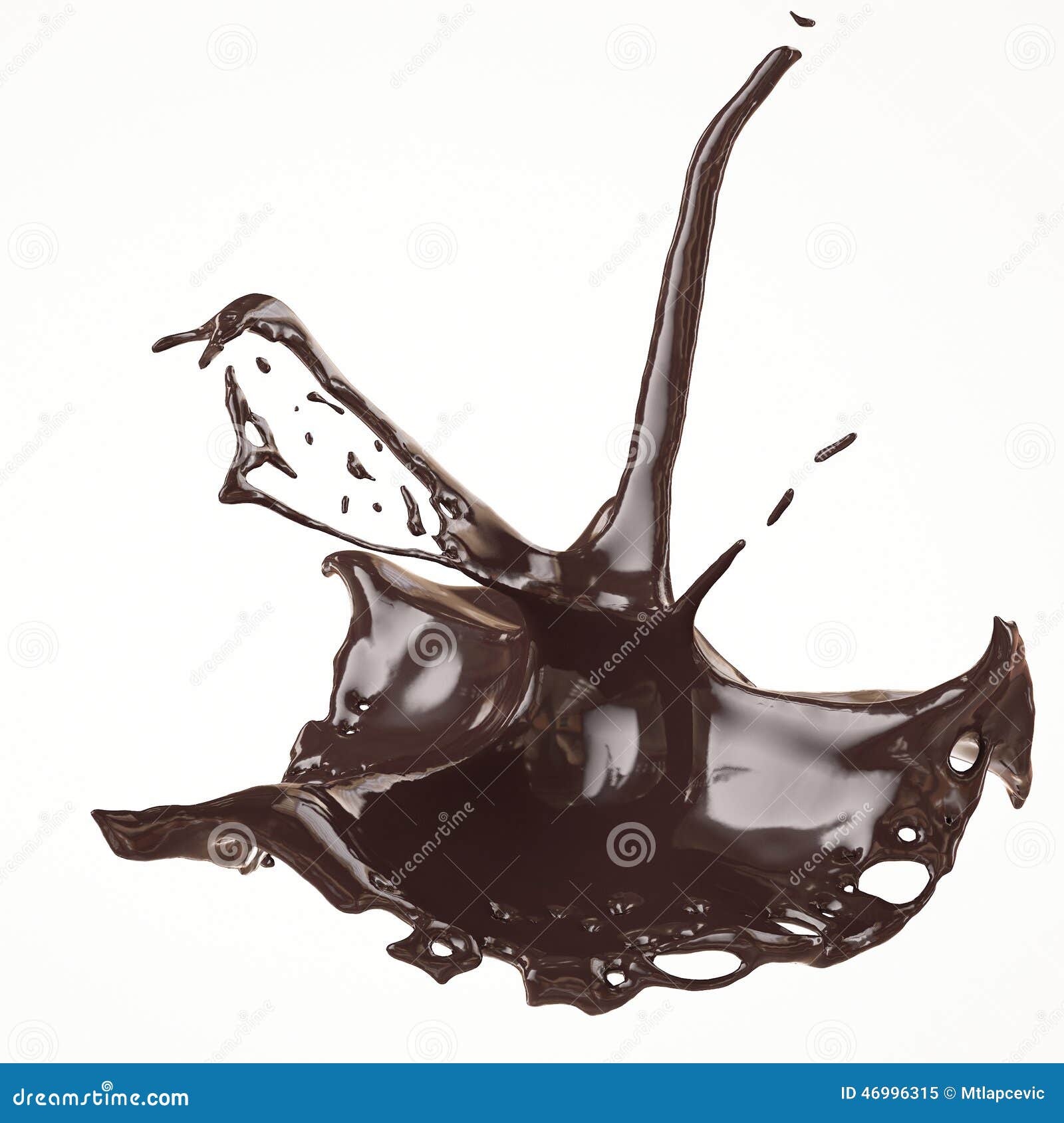 Chocolate Splash Isolated on White Stock Illustration - Illustration of ...