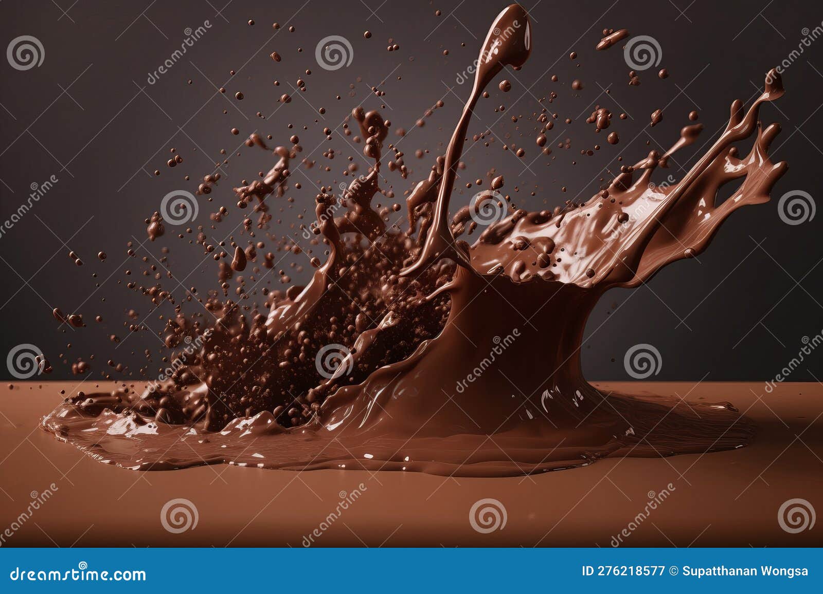 Chocolate Splash Splashing Liquid from Generative Ai Stock Illustration ...