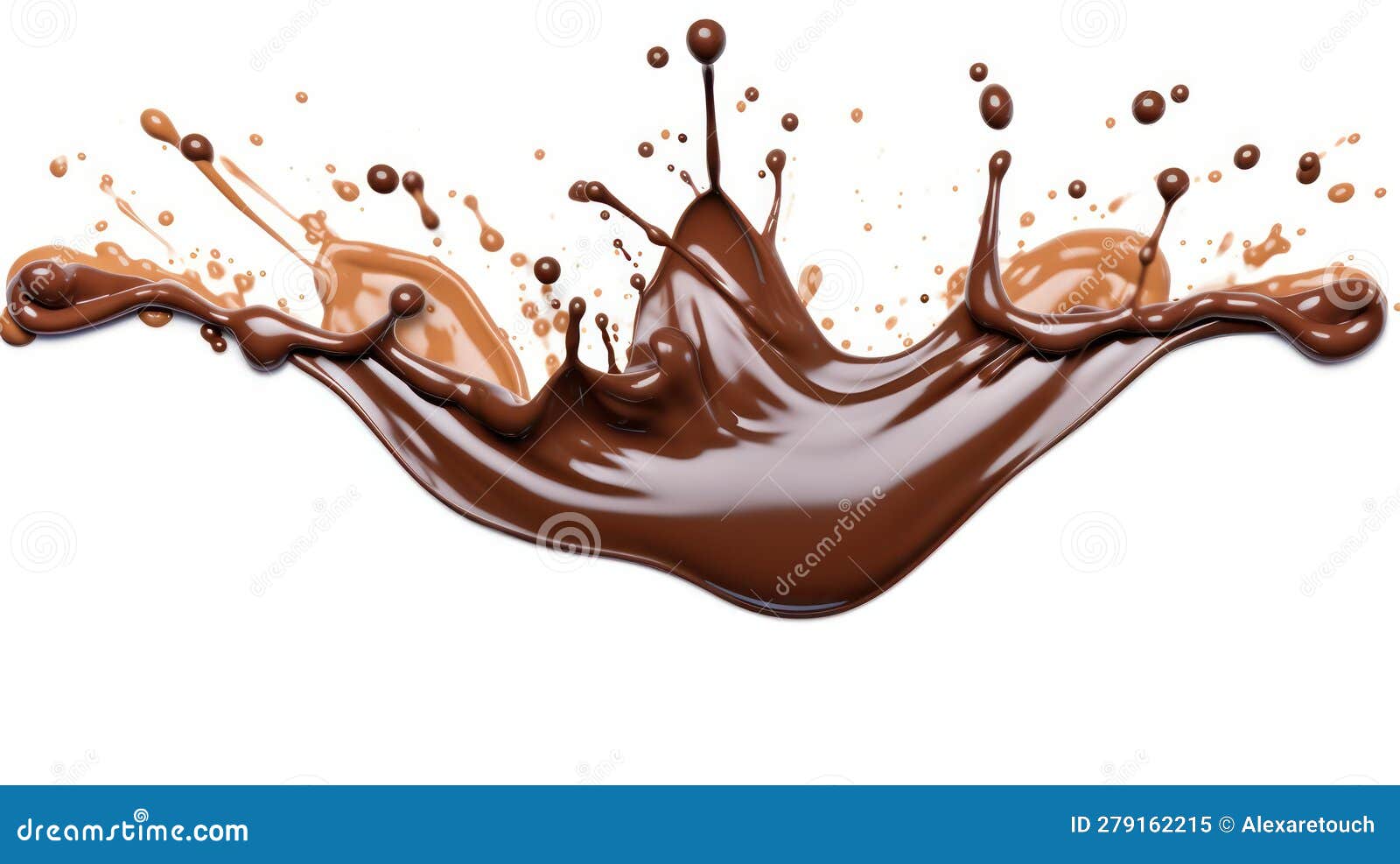 Chocolate Splash on White Background Stock Illustration - Illustration ...