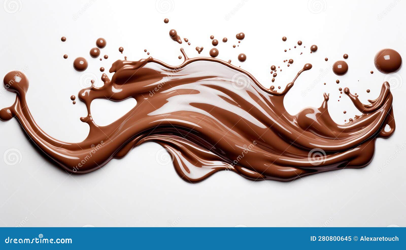 Chocolate Splash on White Background Stock Illustration - Illustration ...