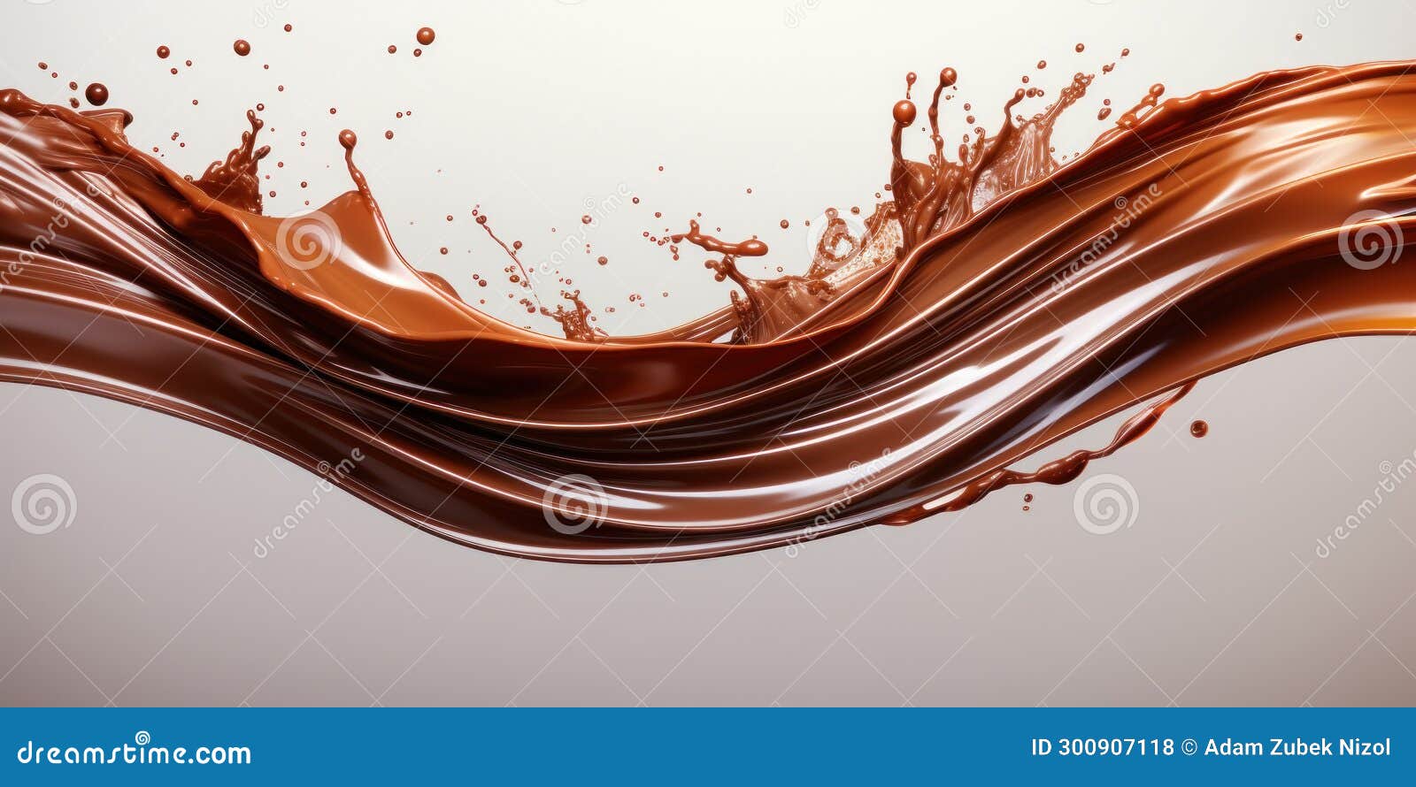 A Chocolate Splashing in a Wave Stock Illustration - Illustration of ...
