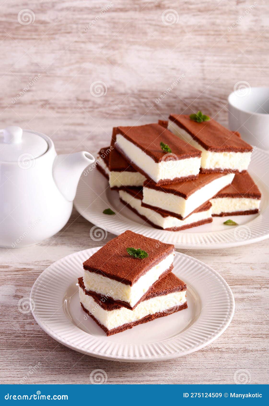 Chocolate Sponge with Creamy Filling Stock Image - Image of filling ...
