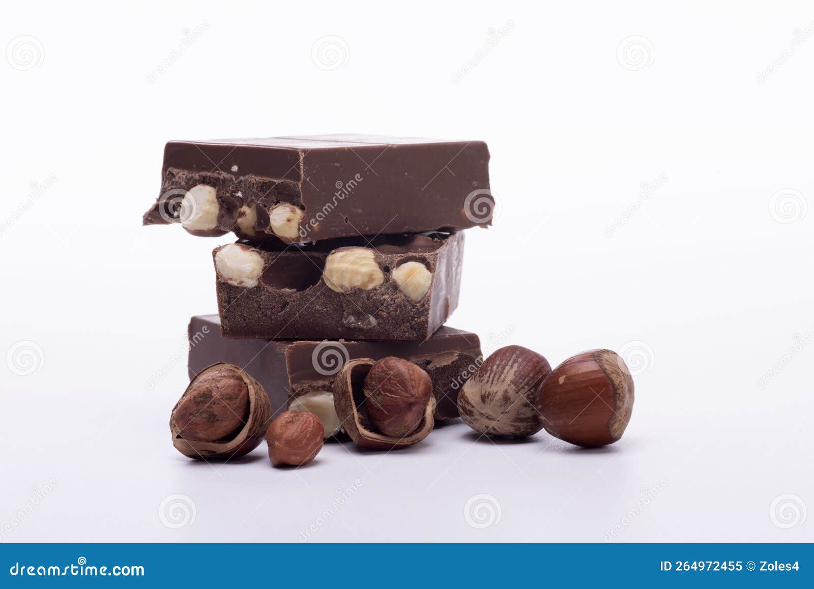 Chocolate Squares with Hazelnuts Stock Image - Image of healthy, food ...