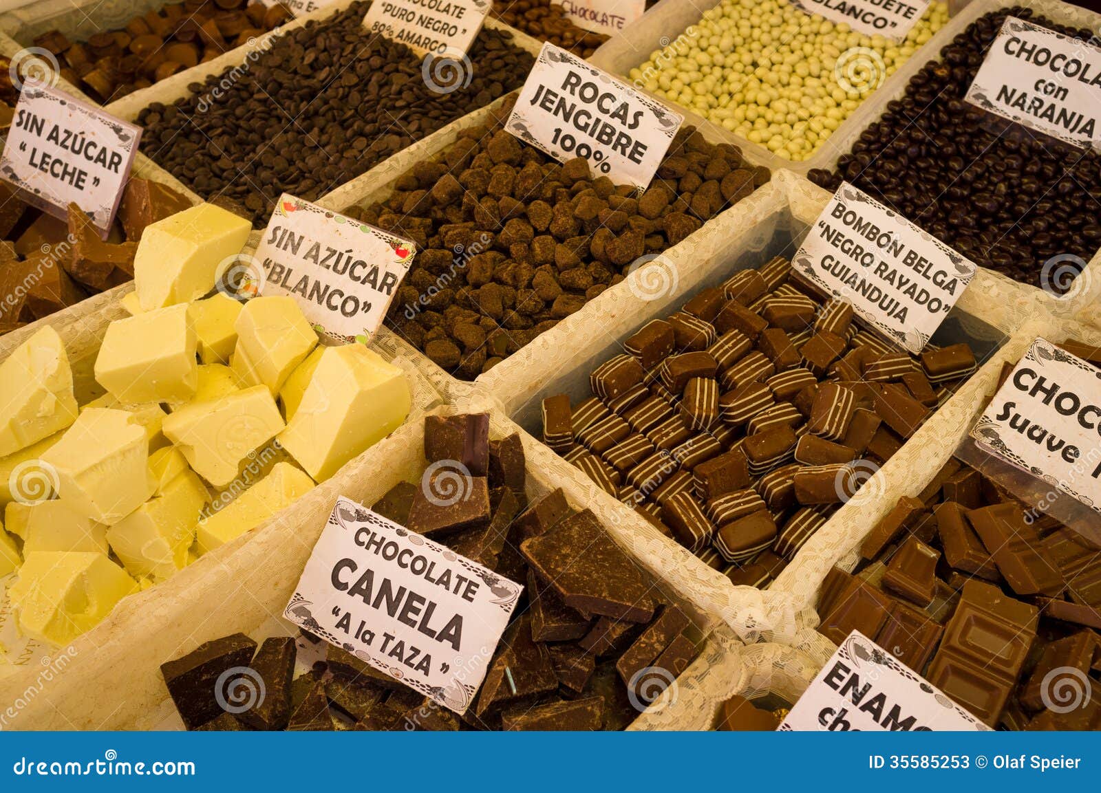 Chocolate Stall in a Market Stock Image - Image of candy, full: 35585253