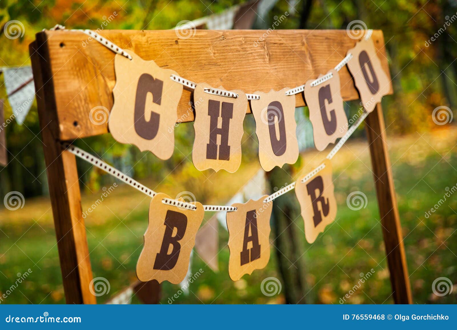 Chocolate Stand Streamer (garland) Stock Photo - Image of food, brown ...